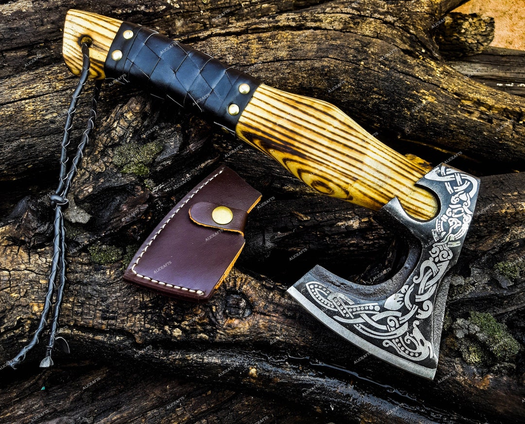 Medieval Viking Axe Hand-forged Carbon Steel Hatchets, Battle-ready ...