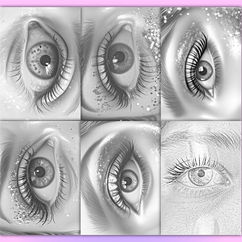 Realistic Eye Coloring Book: Grayscale Illustration (printable PDF) - Etsy