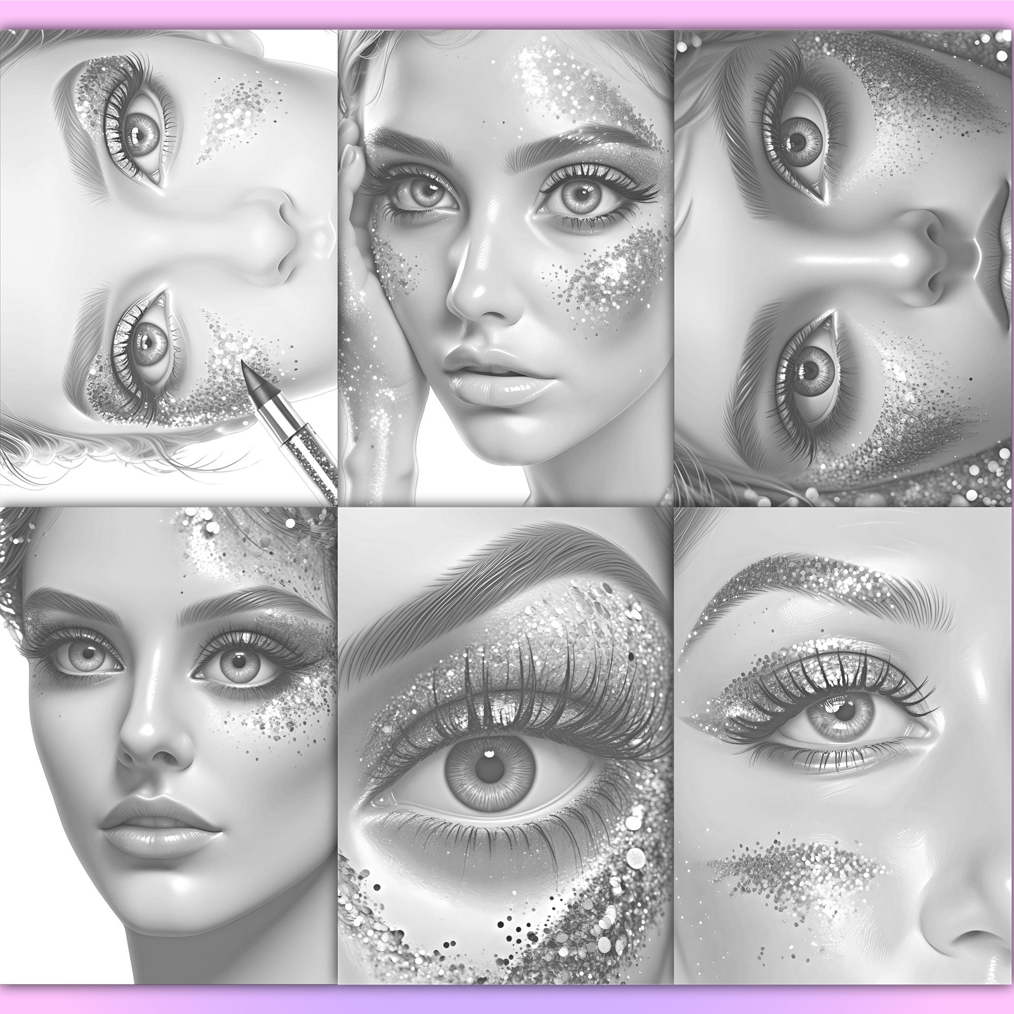 Realistic Eye Coloring Book: Grayscale Illustration (printable PDF) - Etsy