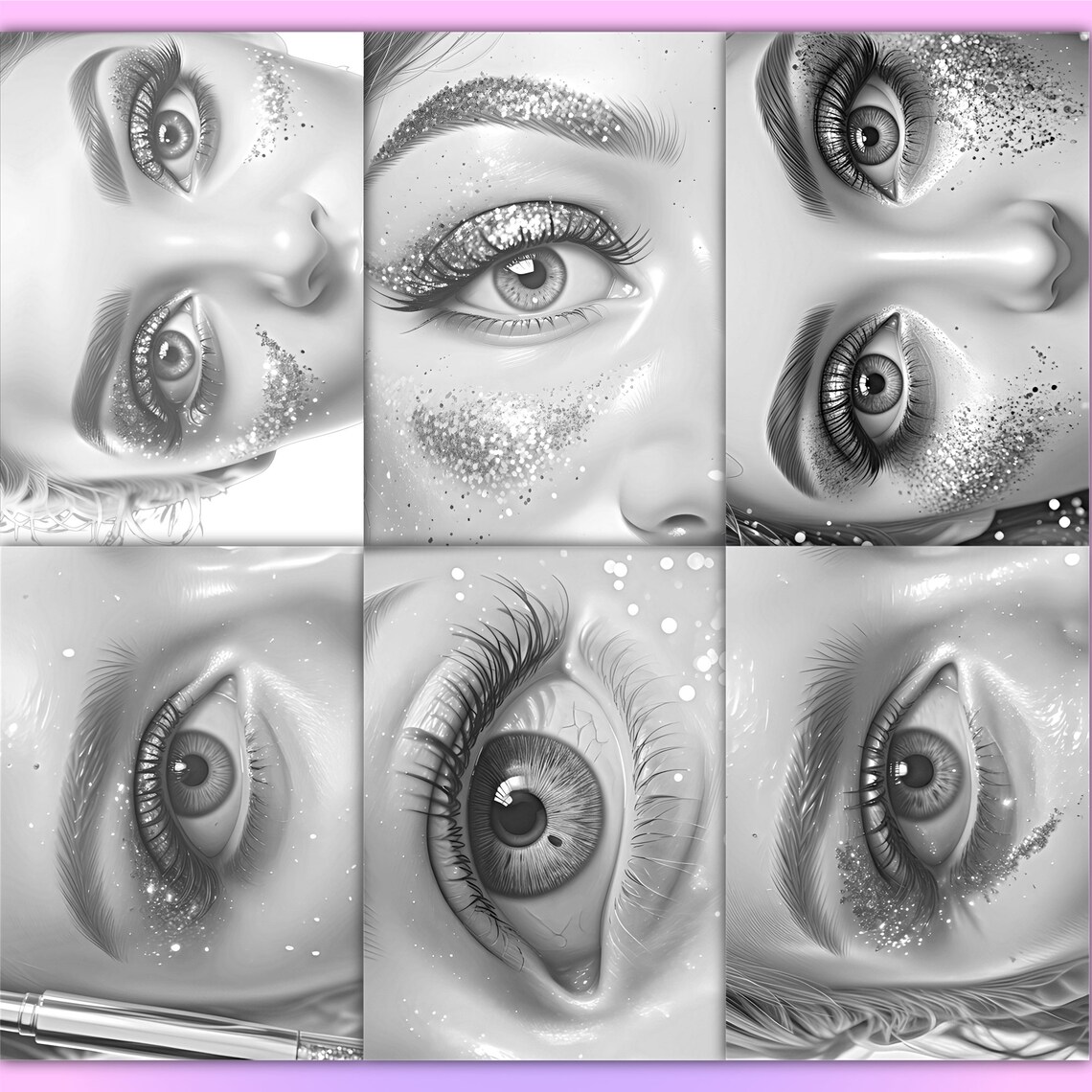 Realistic Eye Coloring Book: Grayscale Illustration (printable PDF) - Etsy