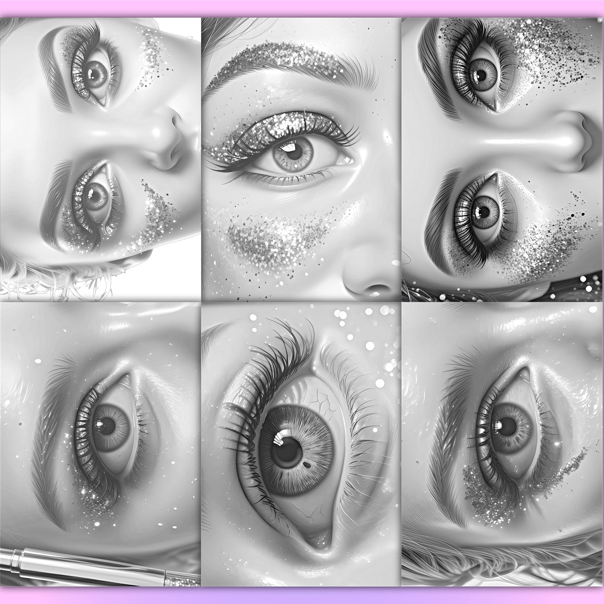 Realistic Eye Coloring Book: Grayscale Illustration (printable PDF) - Etsy