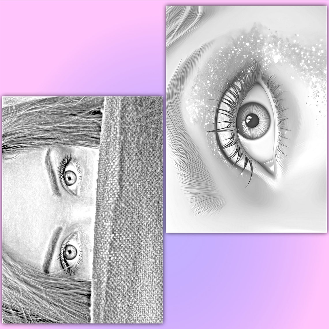 Realistic Eye Coloring Book: Grayscale Illustration (printable PDF) - Etsy