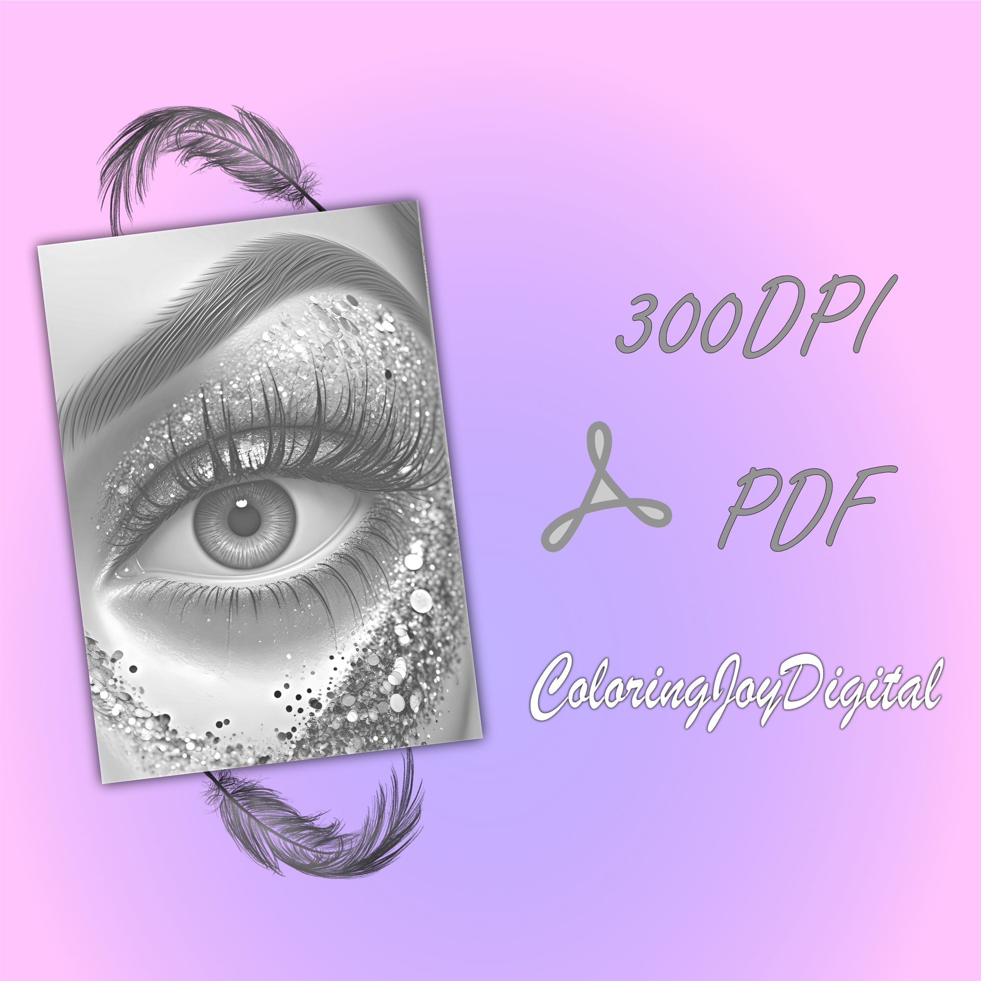 Realistic Eye Coloring Book: Grayscale Illustration (printable PDF) - Etsy