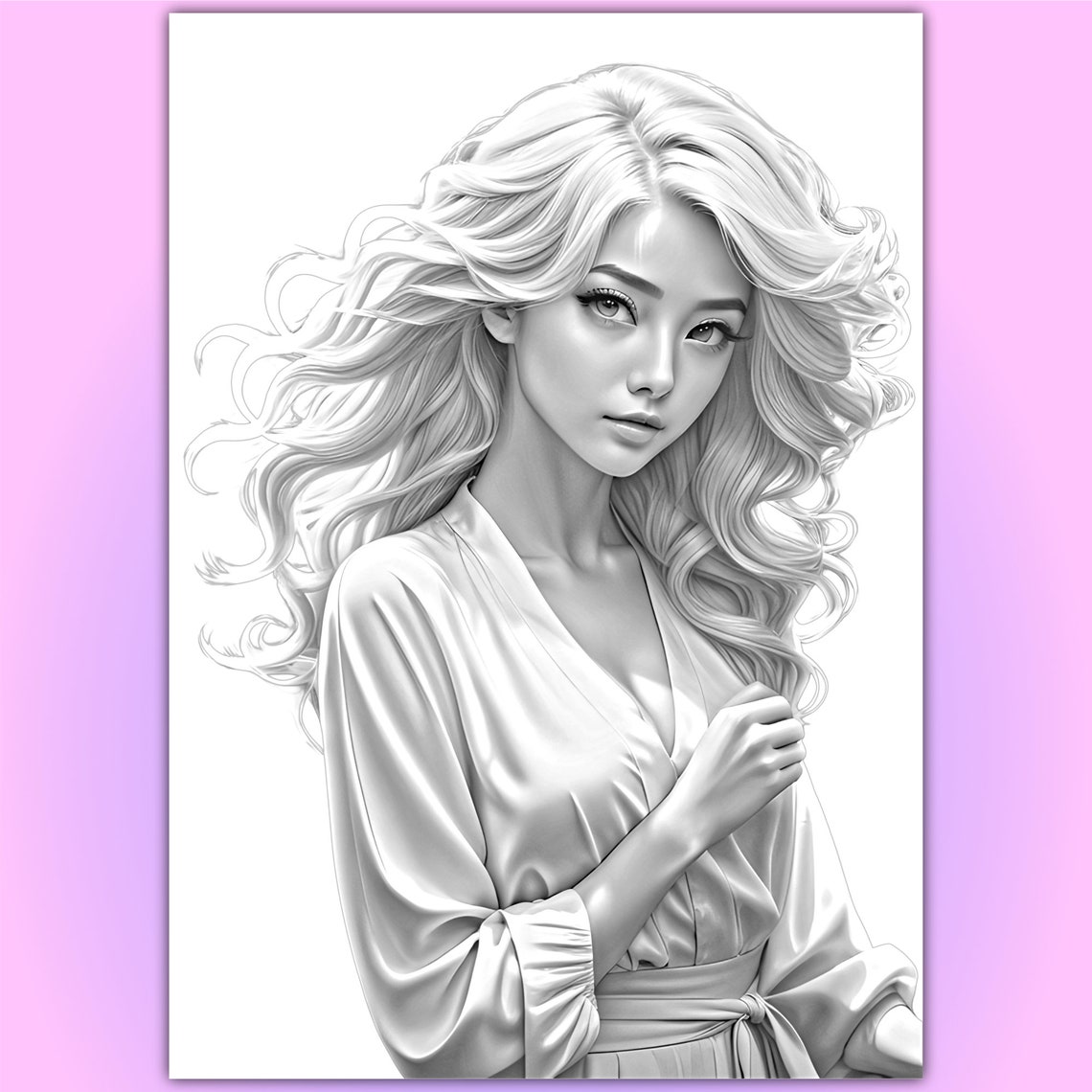 Grayscale Coloring Pages, Mixed With Fantasy, Flower, Fairy, and Native ...