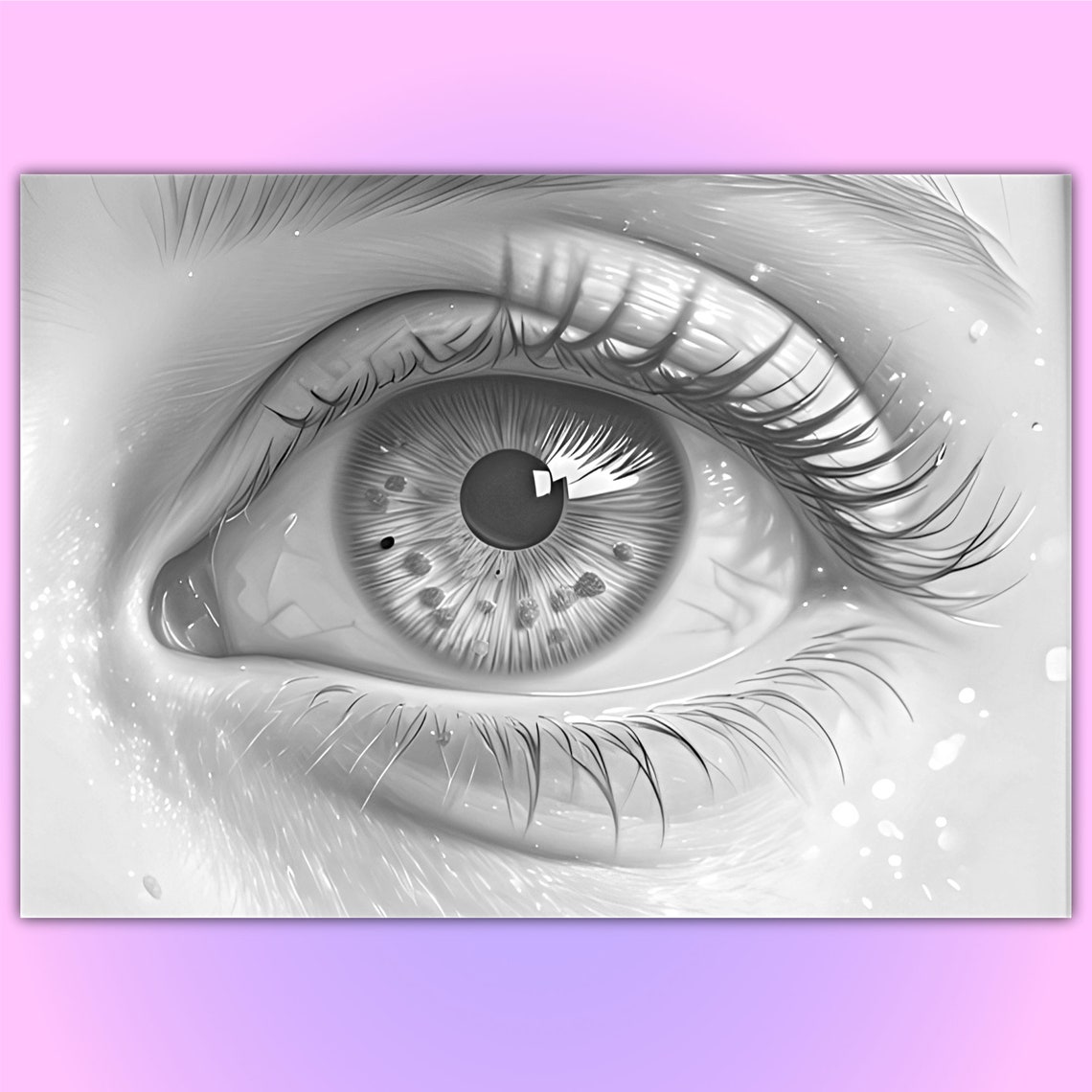 Realistic Eye Coloring Book: Grayscale Illustration (printable PDF) - Etsy