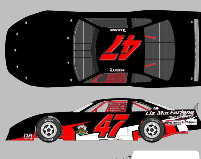 5 Purple Dream Race Car Side Wrap Laminated Print Modified Late Model ...