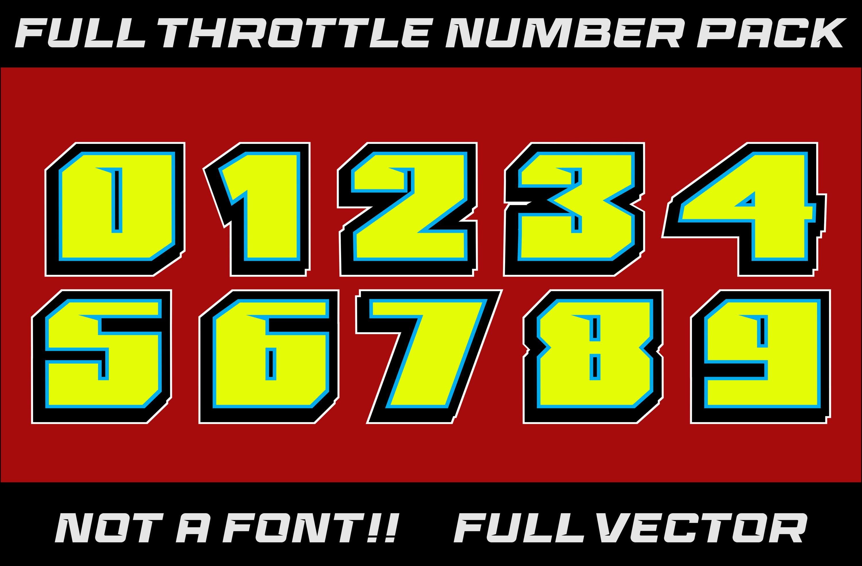 Vector Race Number Pack , Not a Font!! Full Throttle Race Number Pack 9 ...