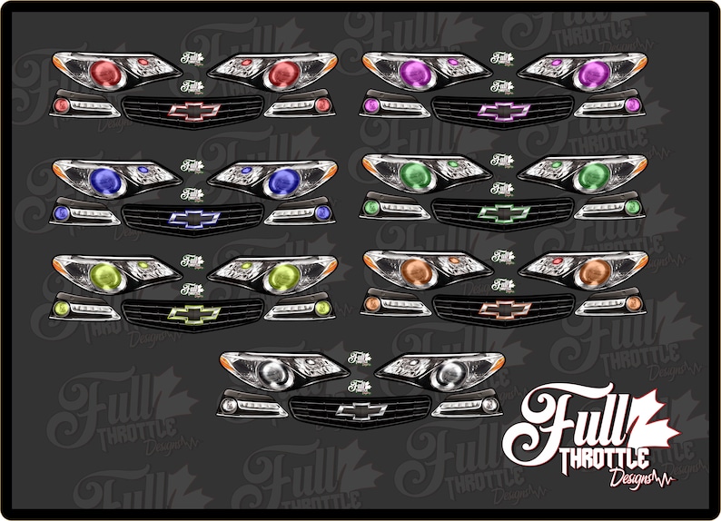Late Model Headlight Decal Kit, Race Car Headlight Decal Bundle ...