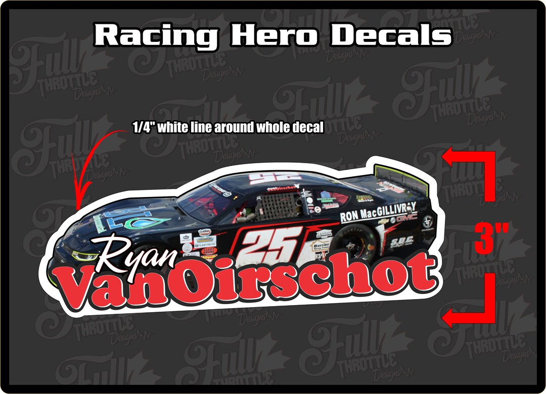 Racing Hero Decals, Racing Stickers, Custom Made Decals, Fan Giveaway ...