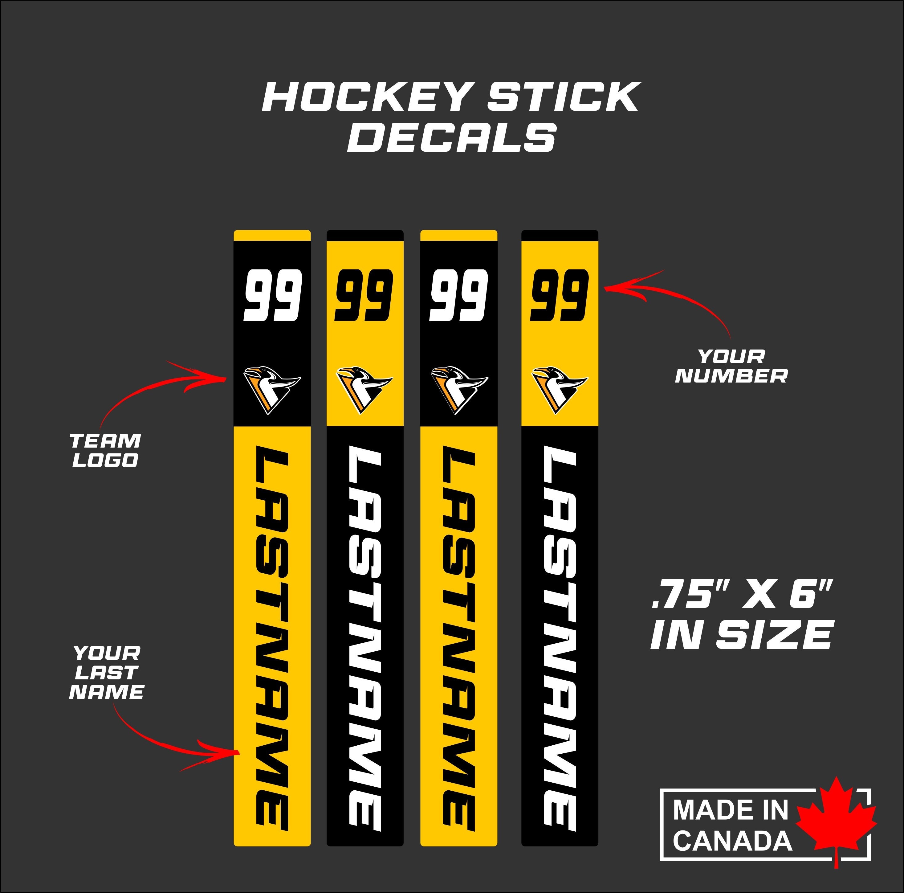 Custom Hockey Stick Decal Sets - Etsy