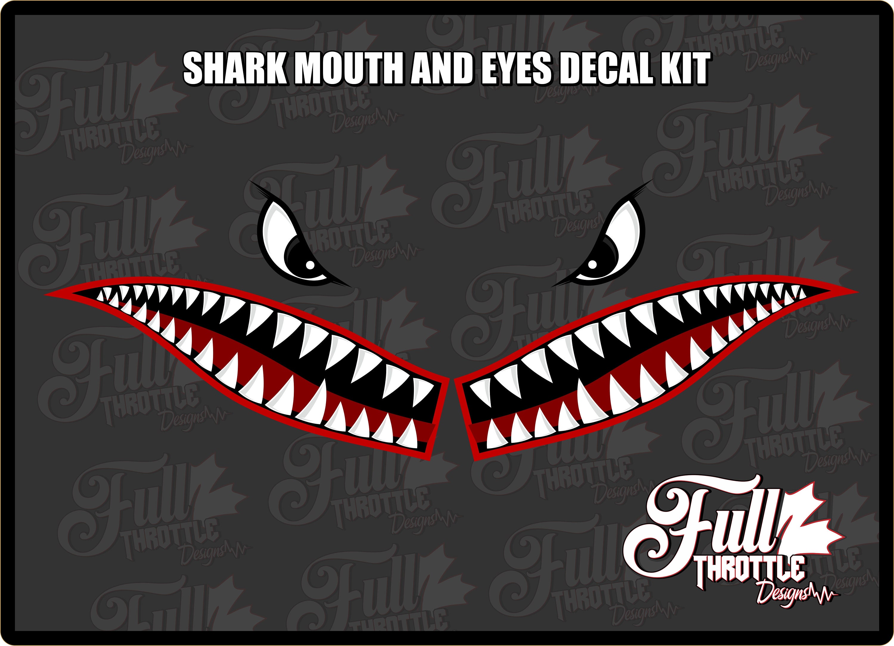 Shark Mouth and Eyes Car Decal Bundle - Etsy
