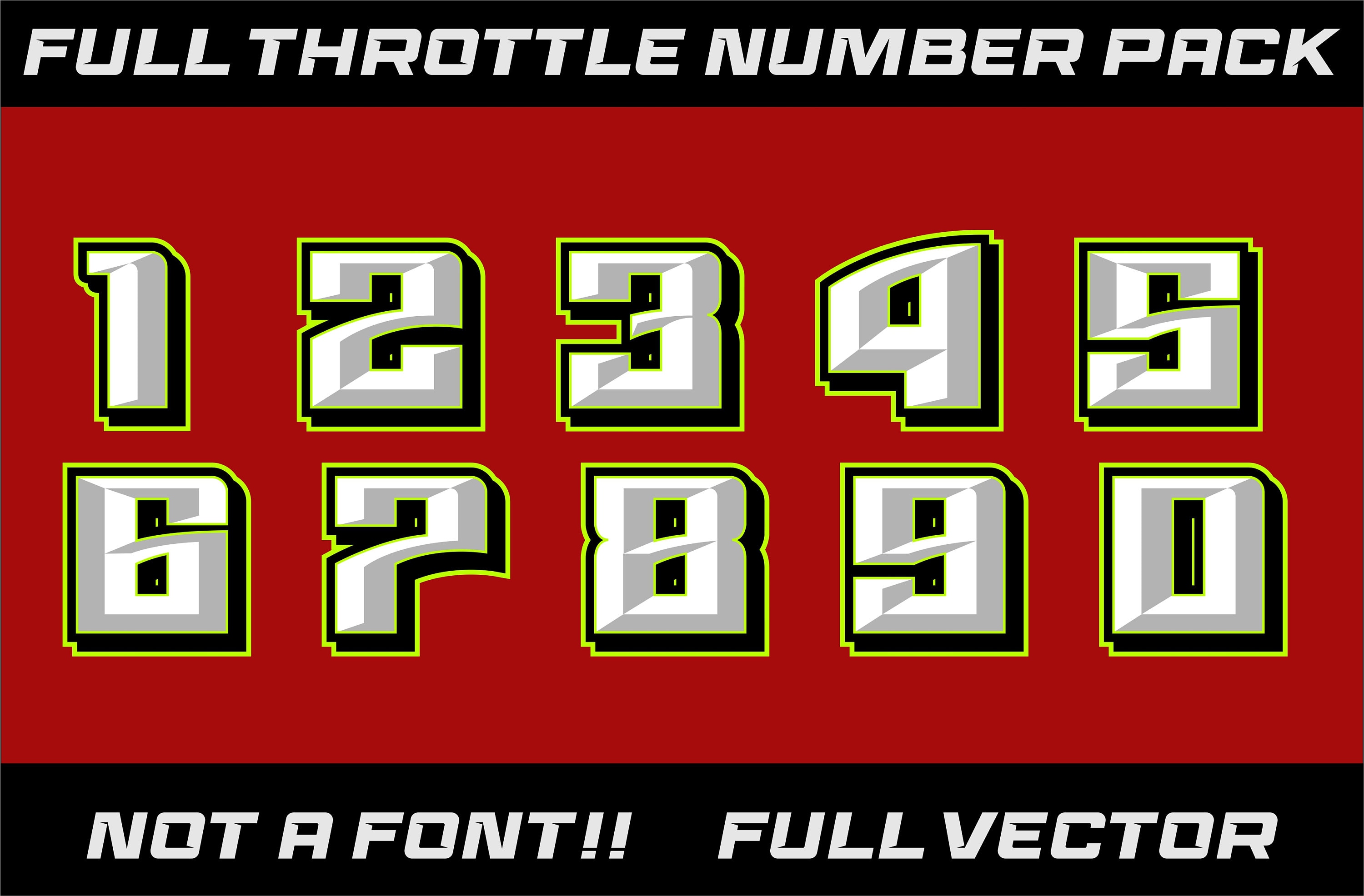 Vector Race Number Pack , Not a Font!! Full Throttle Race Number Pack 2 ...