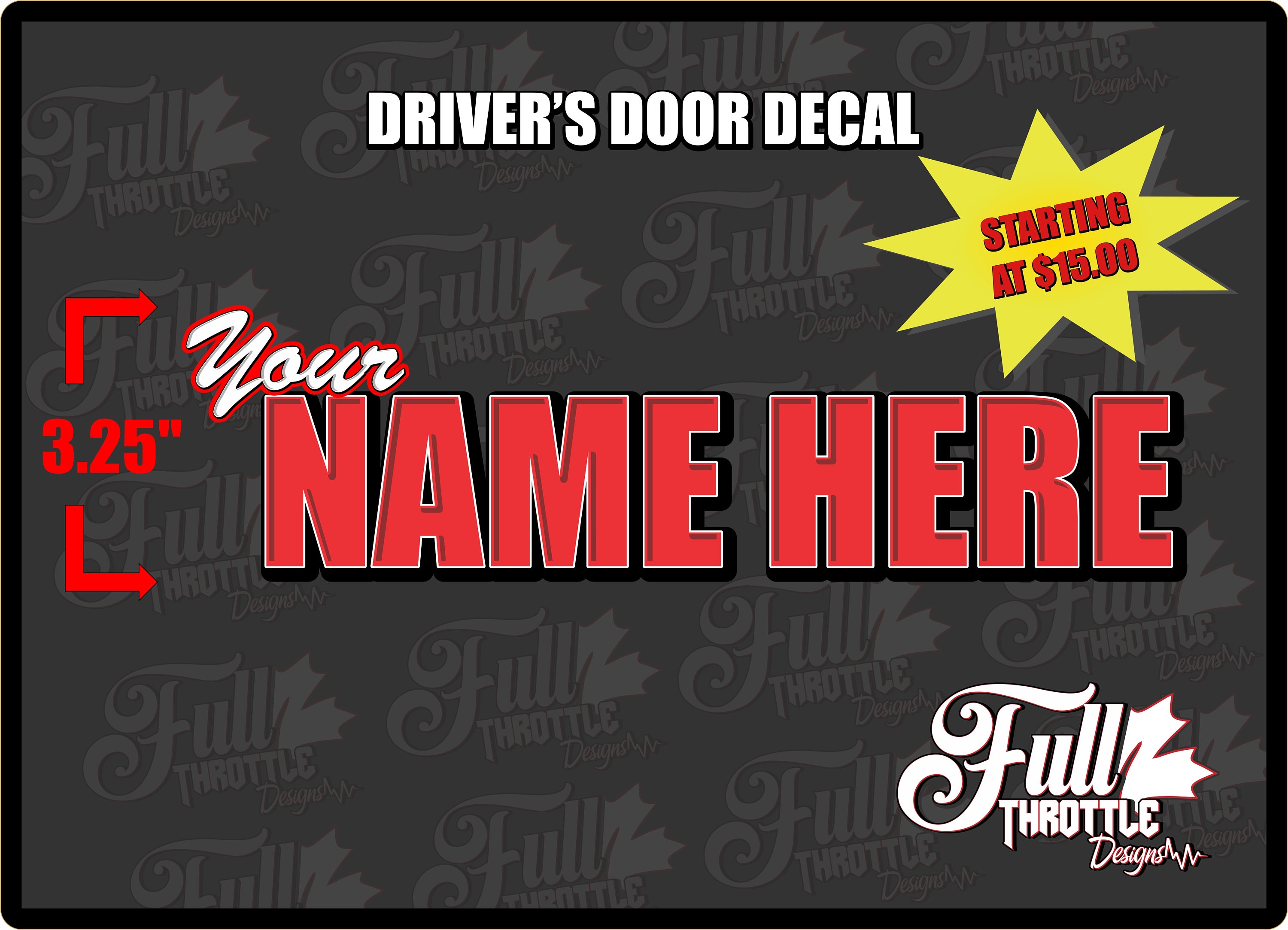 Custom Name Decal, Race Car Name Bar, Custom Decal, Outdoor, Motorsport ...
