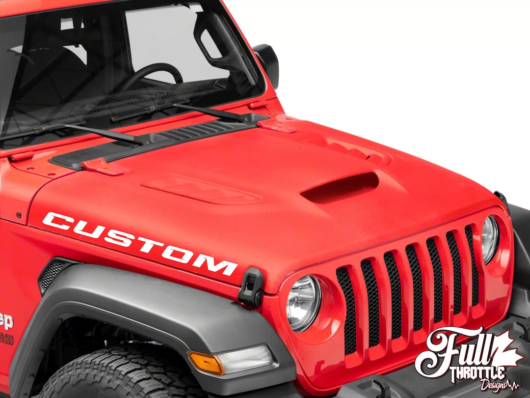 Custom JEEP Hood Text! Set of Two - 30" Long X 2" Tall - Two Color ...