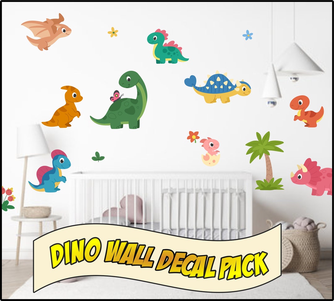 Dinosaur Wall Decals: Kids Nursery Decor, 33-piece Pack - Etsy