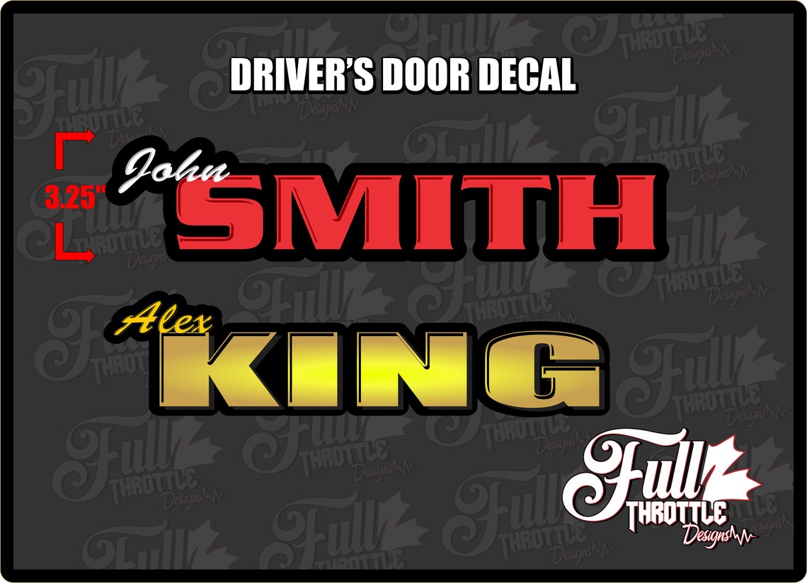 Custom Name Decal, Race Car Name Bar, Custom Decal, Outdoor, Motorsport ...