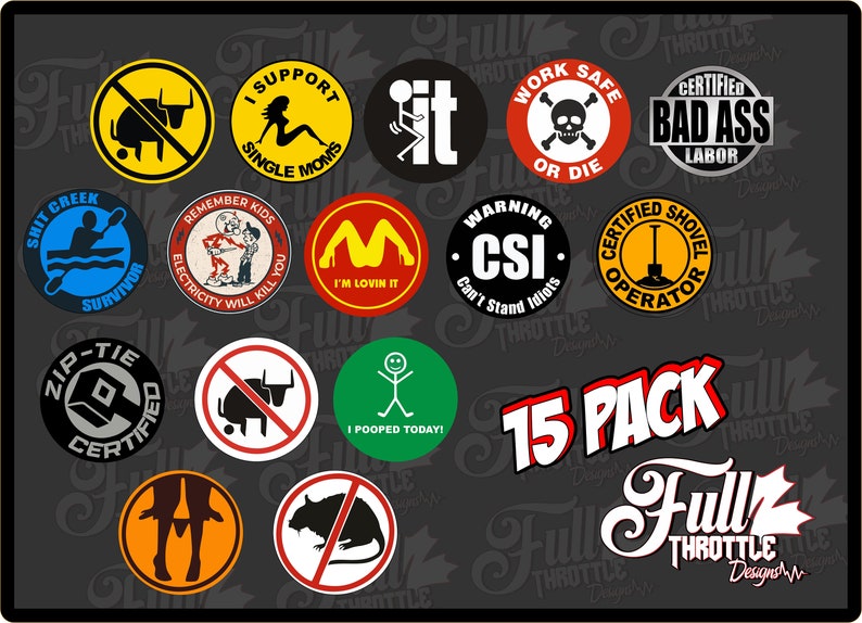 HARD HAT DECALS, Hard Hat Stickers, Funny Stickers 15 Pack - Etsy