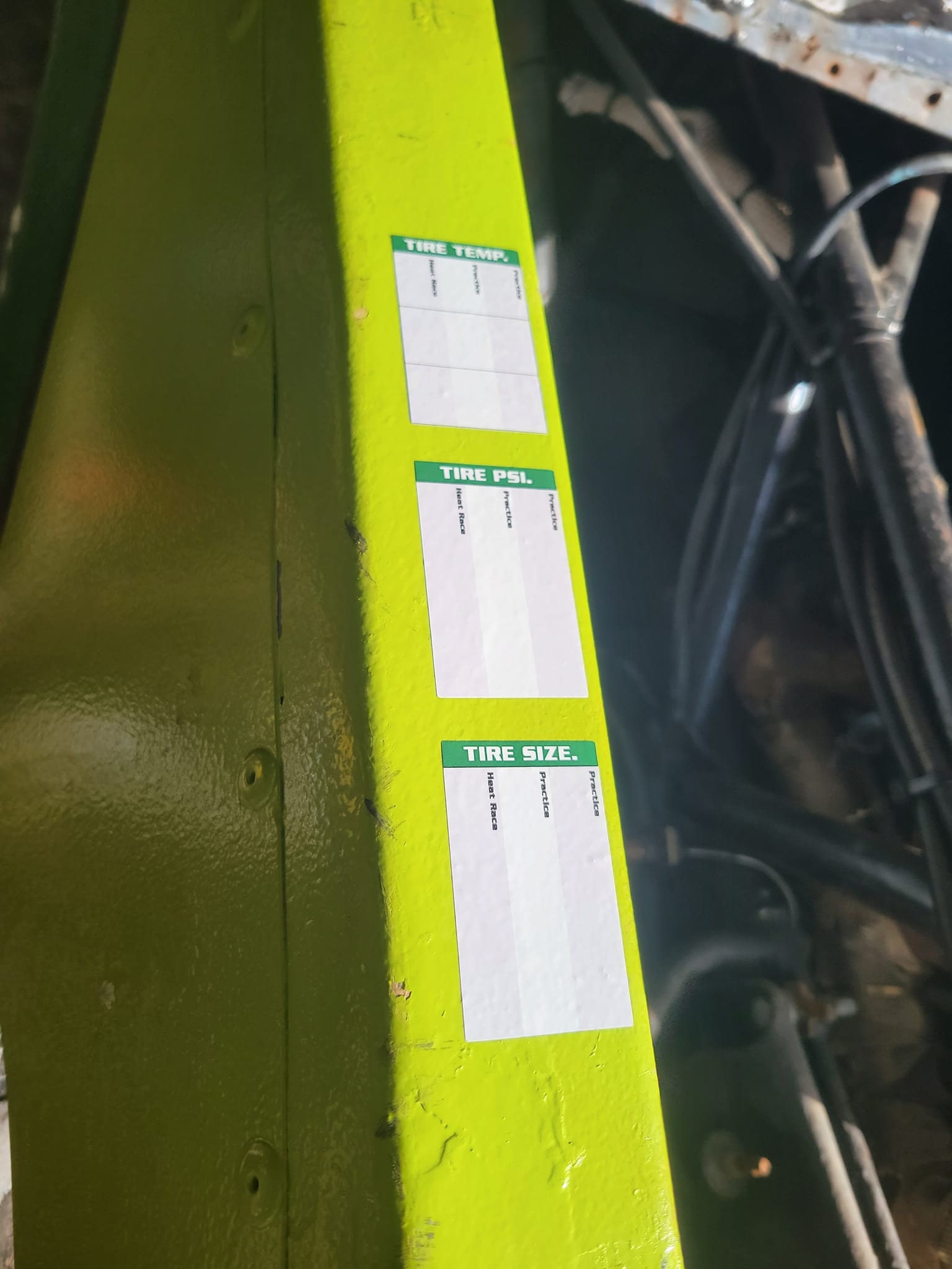 Racing Tire Decals, Tire Size, Tire Psi, Tire Temp, Racing Tool ...
