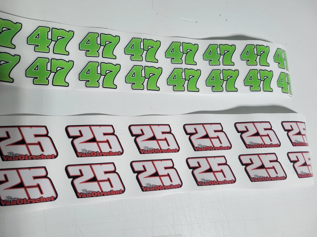 Racing Numbers Customizable Decals, Rim Decals, Motorsports Decals ...