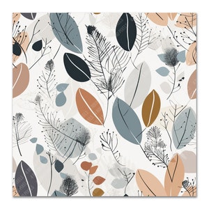 Seamless Scandinavian Foliage Patterns Uses Digital Paper, Pattern ...