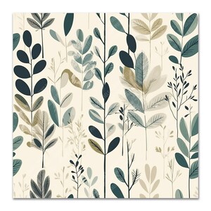 Seamless Scandinavian Foliage Patterns Uses Digital Paper, Pattern ...