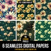 Seamless Scandinavian Foliage Patterns 2 Uses Digital Paper, Pattern ...