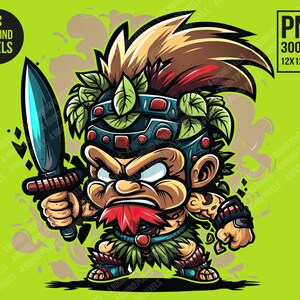 Graffiti Style Tiki Warrior Character PNG | Graphic T-shirt Digital ...