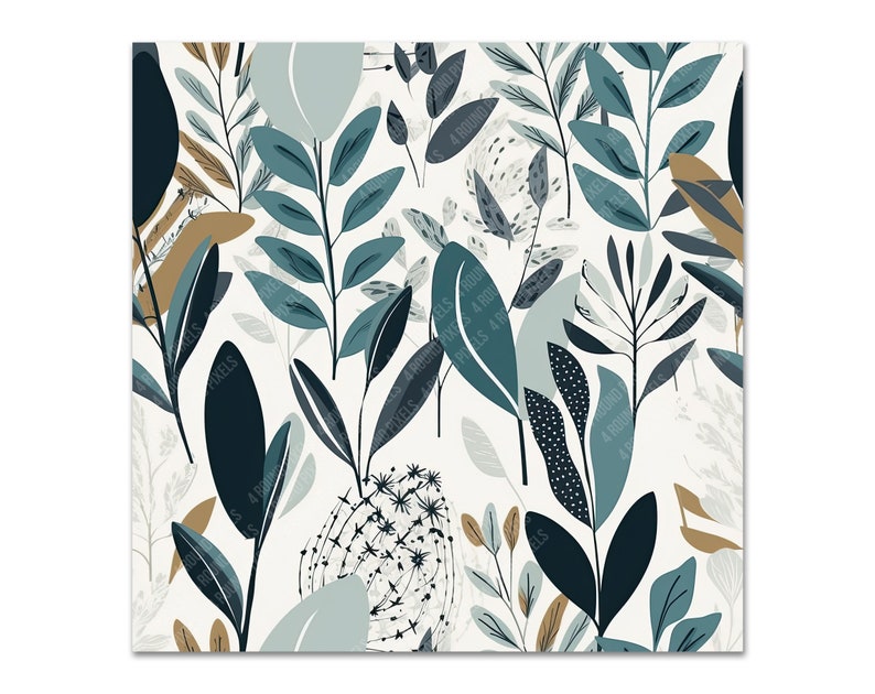 Seamless Scandinavian Foliage Patterns 2 Uses Digital Paper, Pattern ...