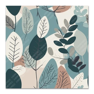 Seamless Scandinavian Foliage Patterns Uses Digital Paper, Pattern ...