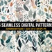 Seamless Scandinavian Foliage Patterns 2 Uses Digital Paper, Pattern ...