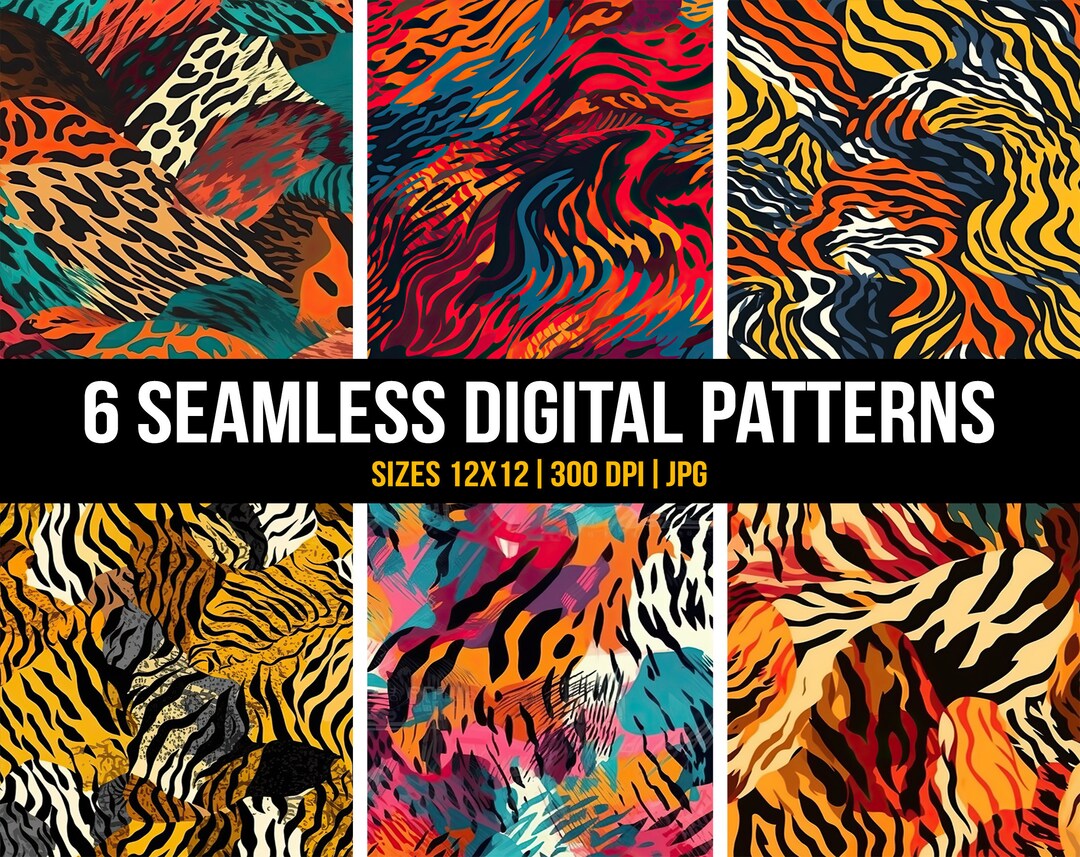 Seamless Animal Patterns Prints Use as Digital Paper or Pattern for ...