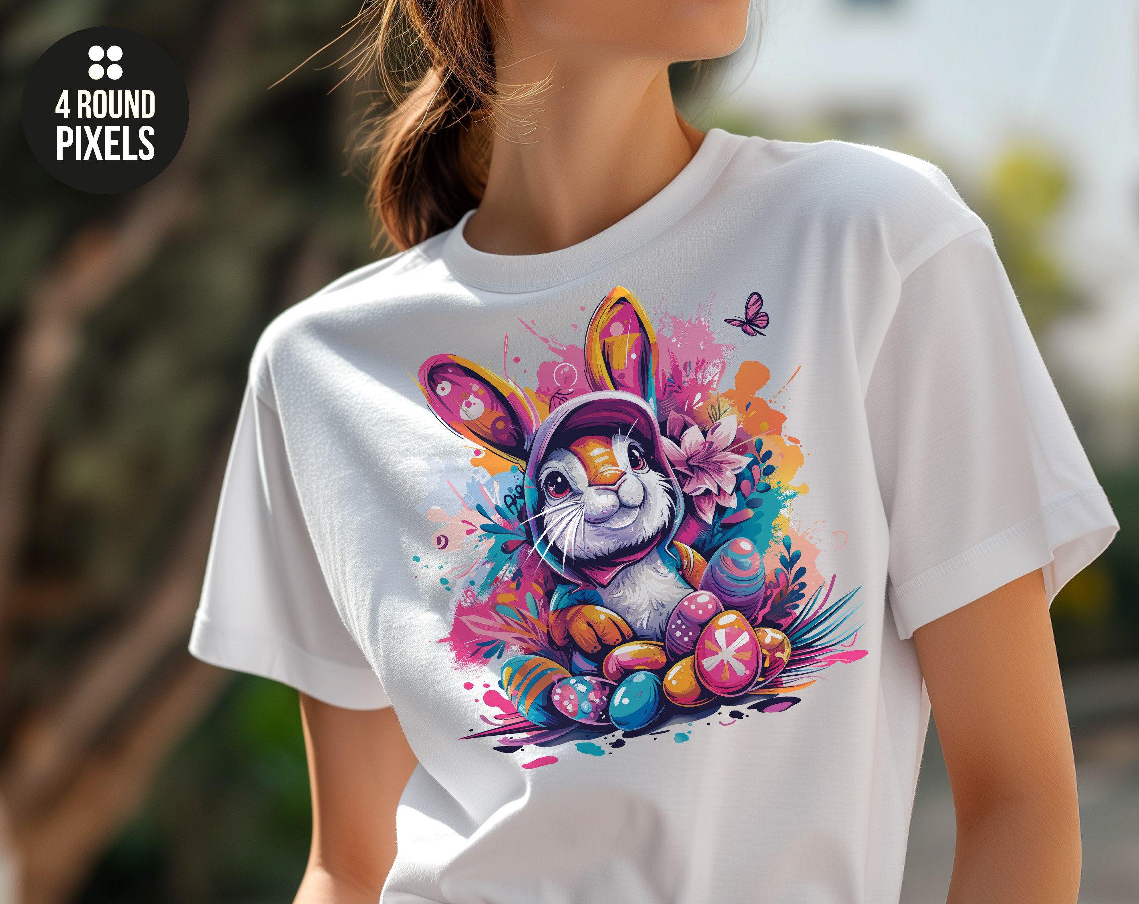Graffiti Easter Bunny Rabbit, PNG Easter Graphic T-shirt Digital Design ...
