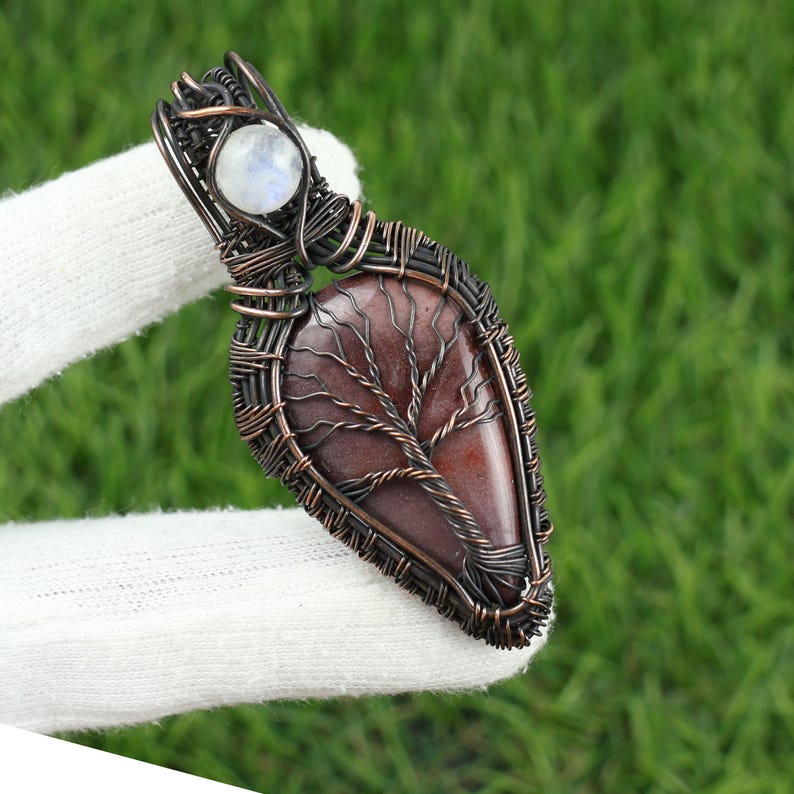 Mookaite Jasper Tree of Life Pendant, Handmade Copper Wire Wrapped ...