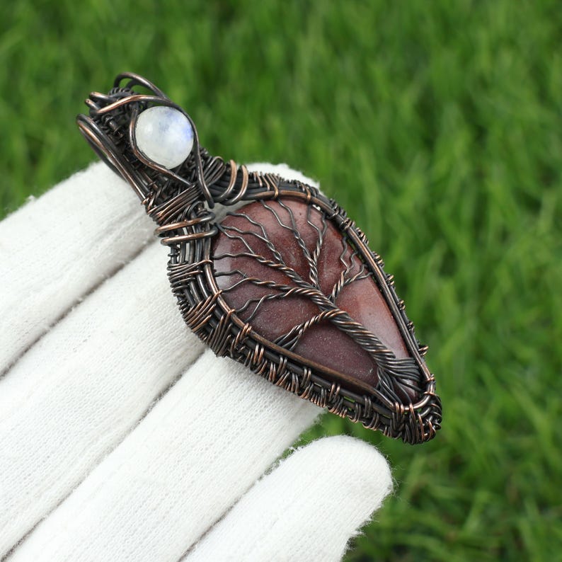 Mookaite Jasper Tree of Life Pendant, Handmade Copper Wire Wrapped ...