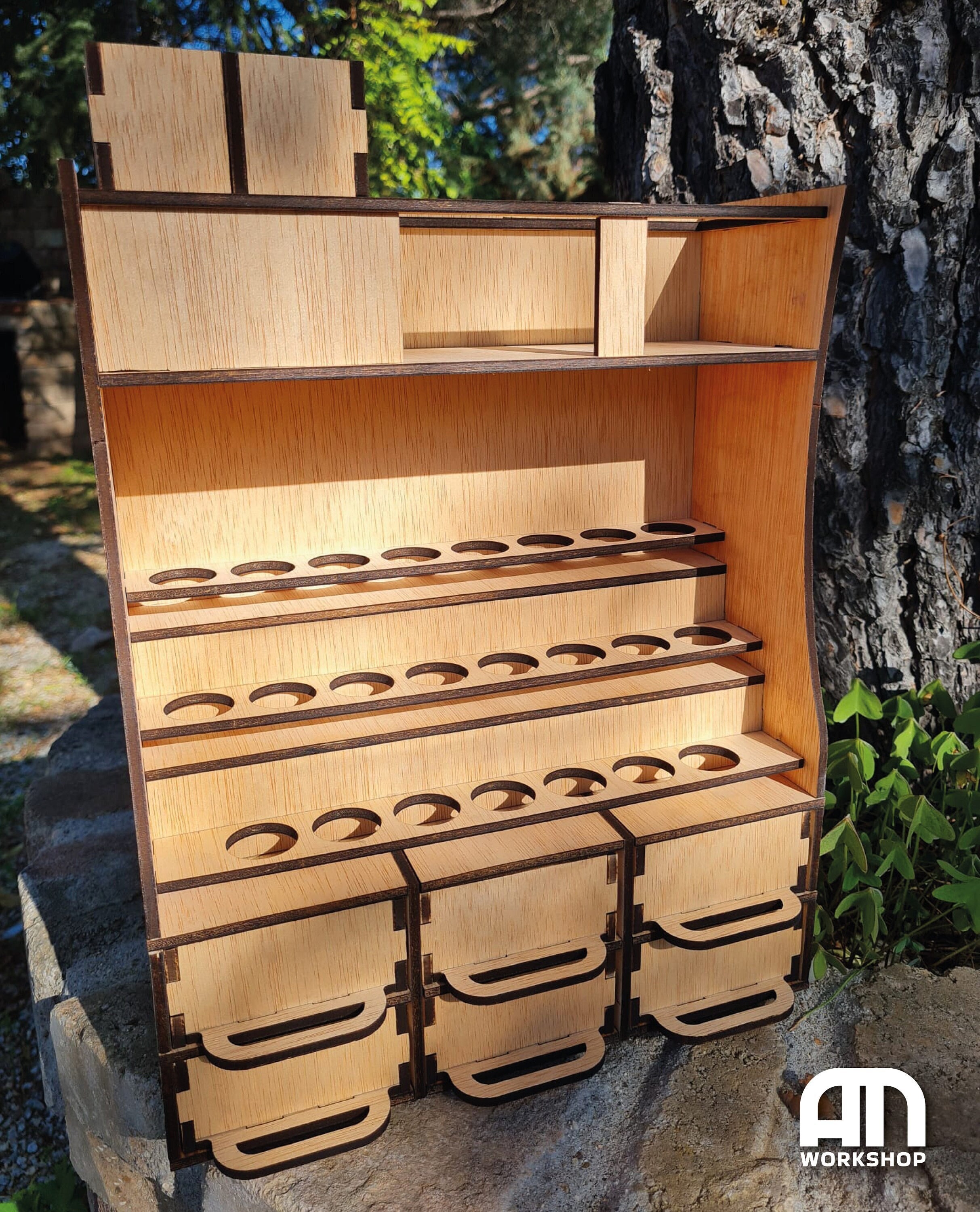 Organizer for Modeling Tools, With Shelves for 27mm Paints, Drawers and ...