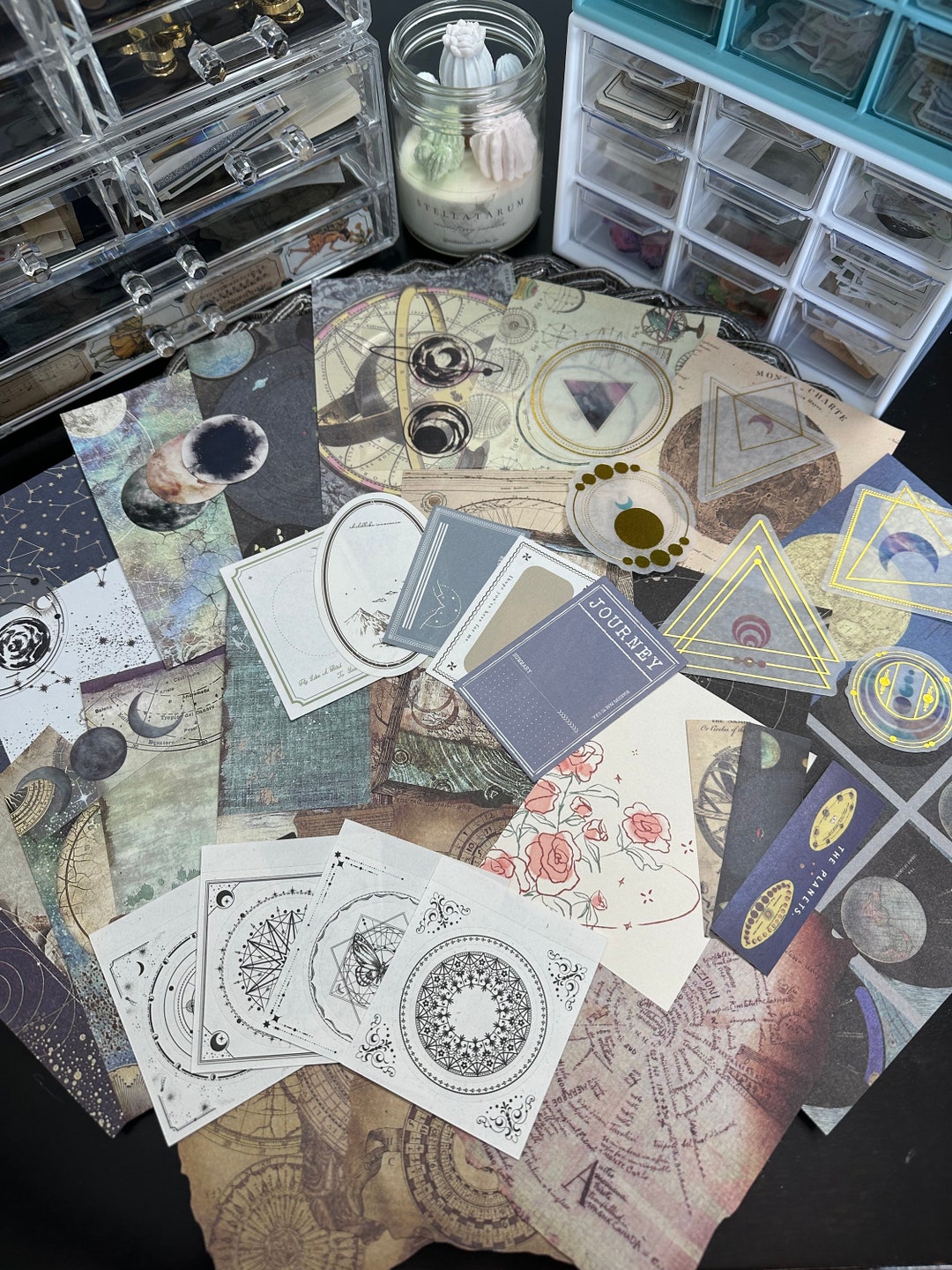 Space Themed Mystery Ephemera Pack for Junk Journaling, Scrapbooking ...