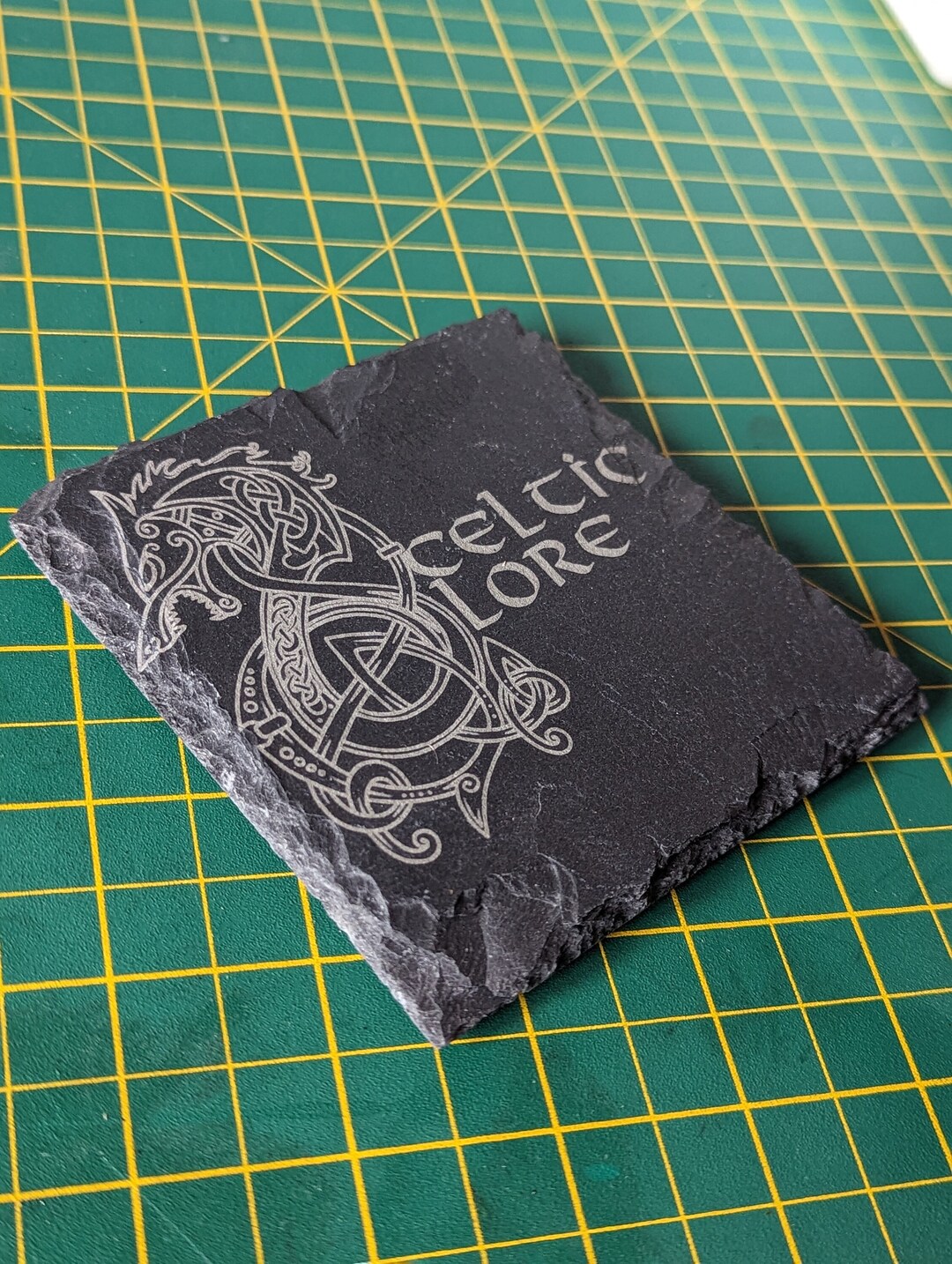 Slate Coaster With Celtic Dragon Design. - Etsy