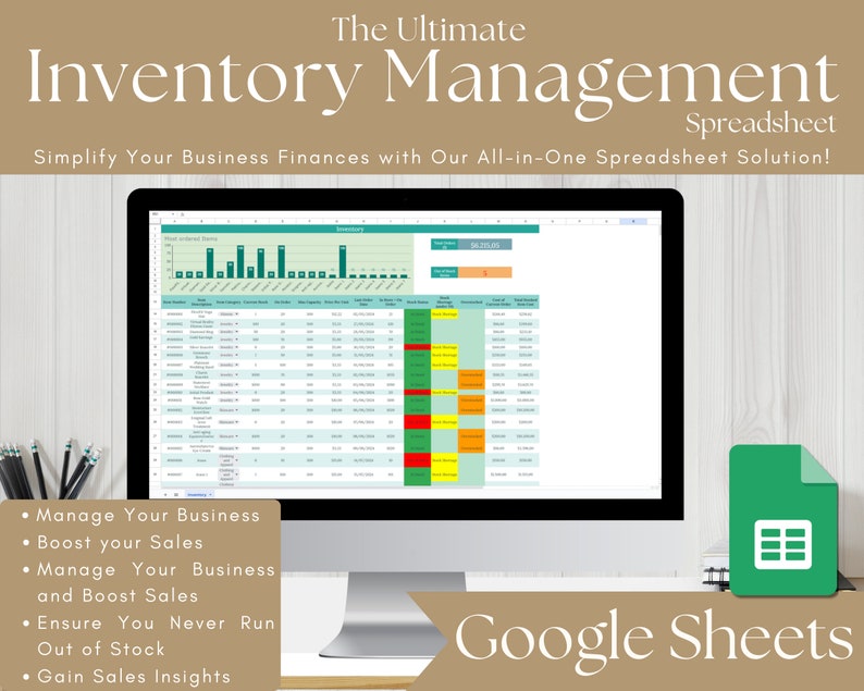 Inventory Tracker Google Sheets Inventory Spreadsheet Product Inventory ...