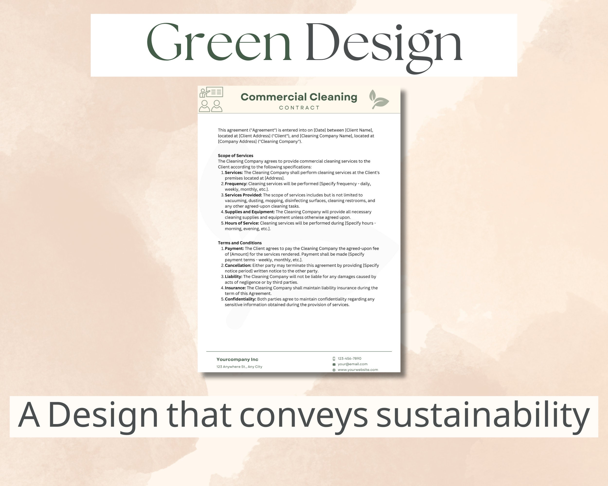 Commercial Cleaning Contract Template Green Cleaning Contract Form ...