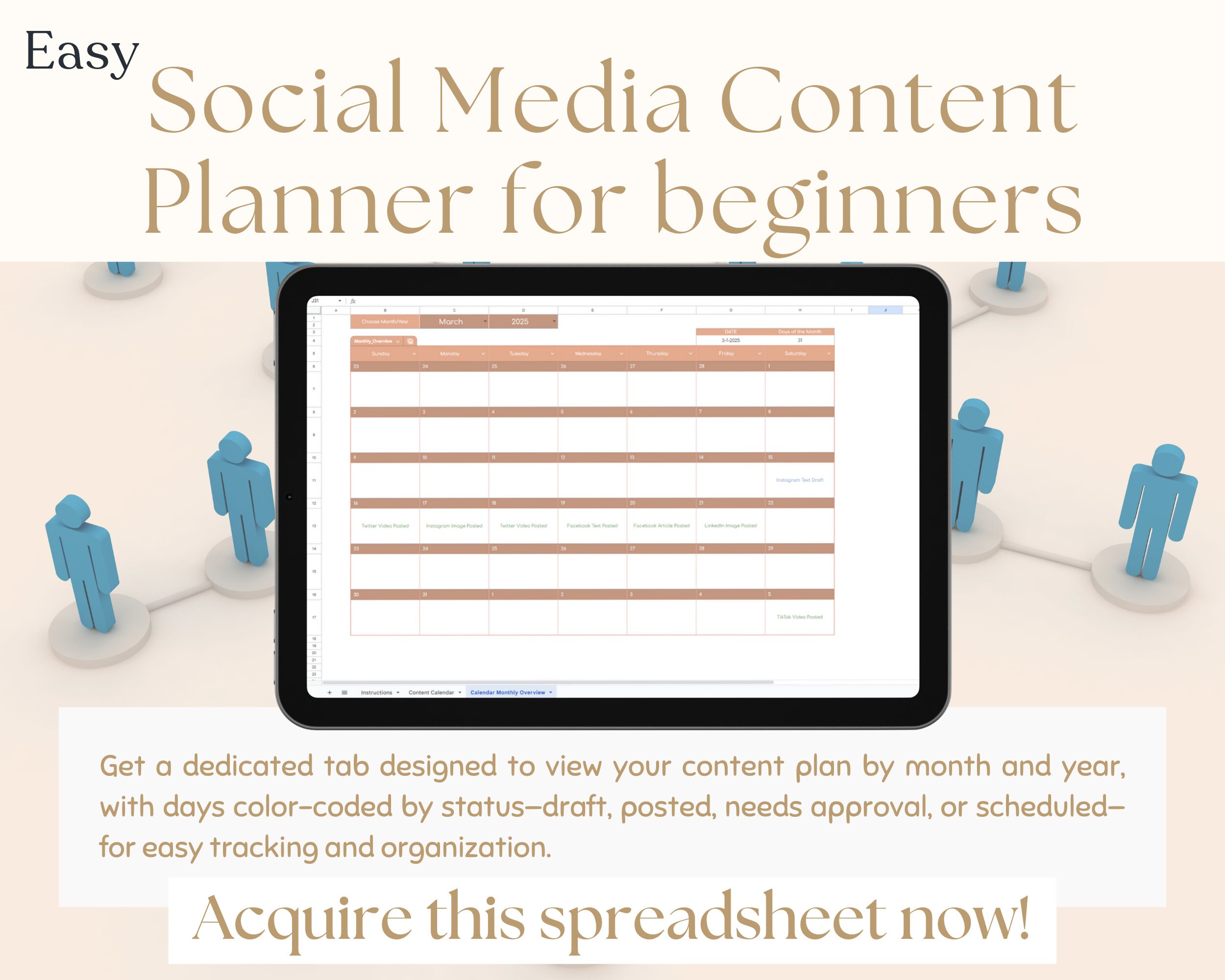 Social Media Content Planner Google Sheets Simple Content Planner ...