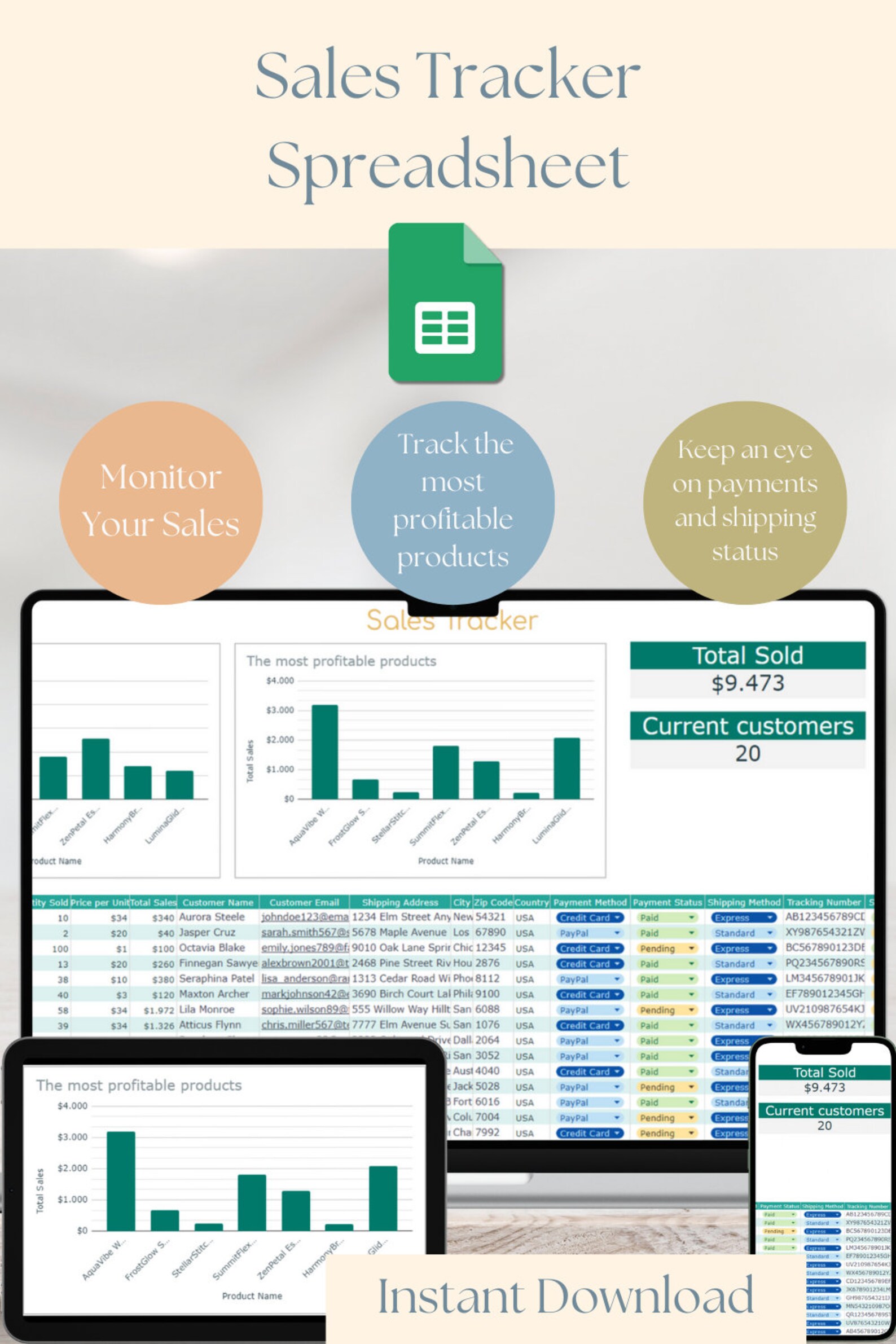 Sales Tracker Spreadsheet for Small Business Sales Tracker Google ...