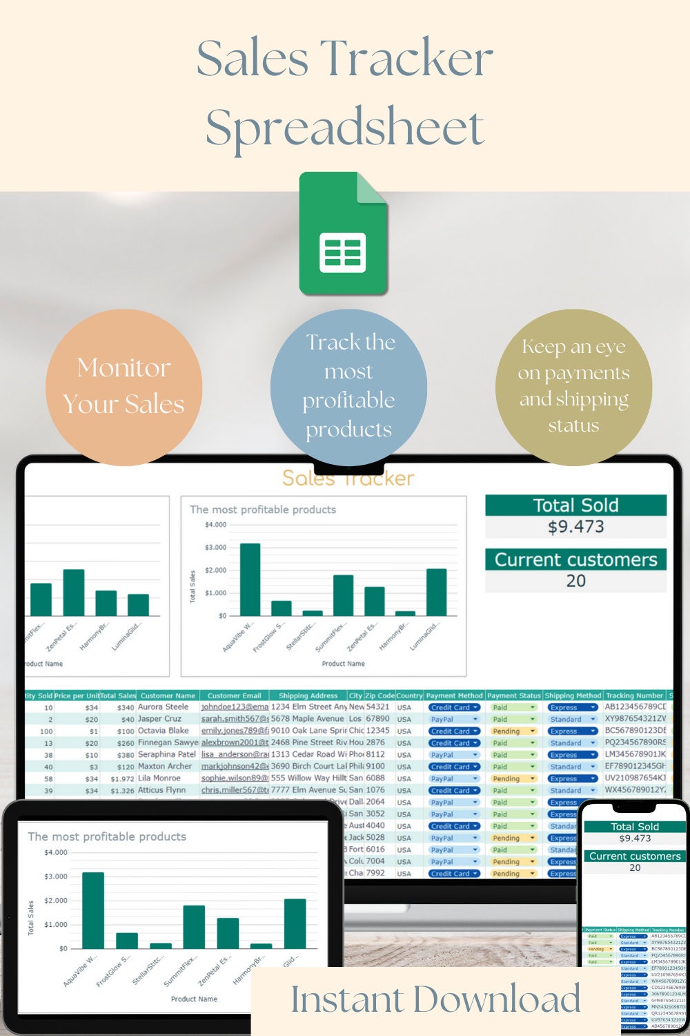 Sales Tracker Spreadsheet for Small Business Sales Tracker Google ...