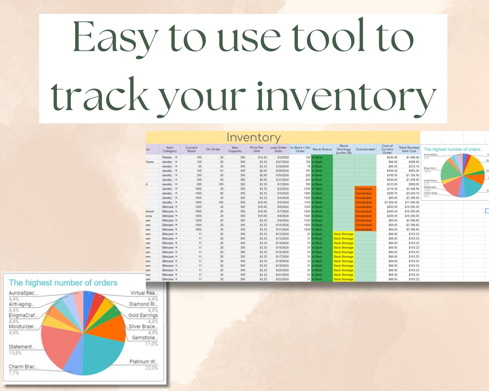 2025 Simple Inventory Planner Spreadsheet Inventory Sheet Business ...