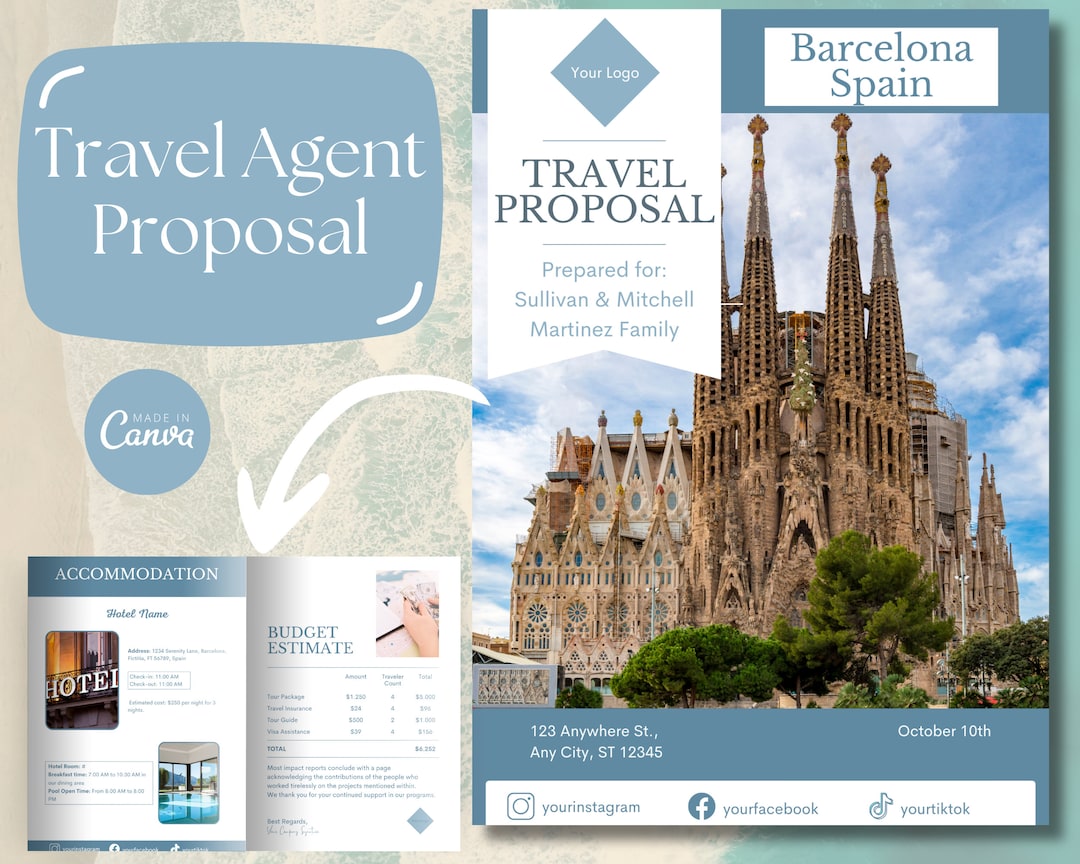 Barcelona Itinerary Proposal Template Travel Agent Itinerary Template ...