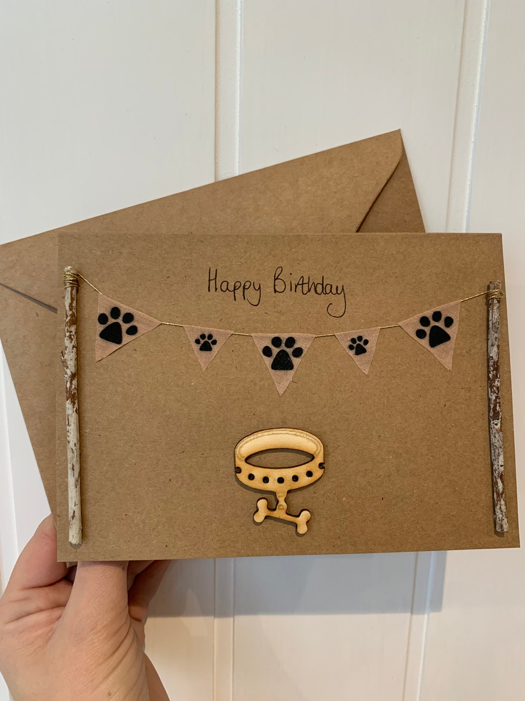 Handmade Happy Birthday Dog Card, Dog Card, Dog Owner Card, Rusticdog ...