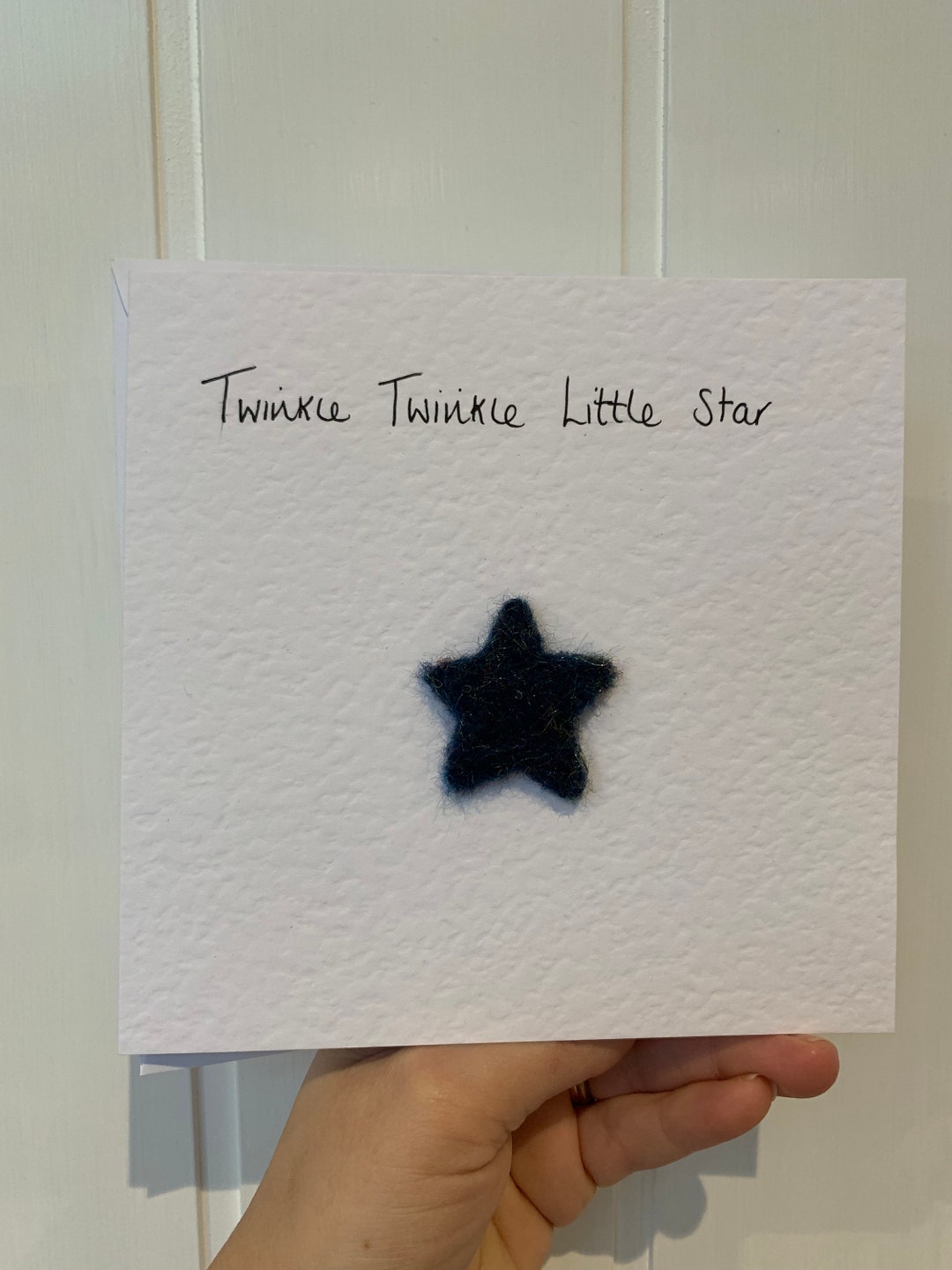 Handmade Twinkle Twinkle Little Star Card, Twinkle Star Card, Felt Star ...