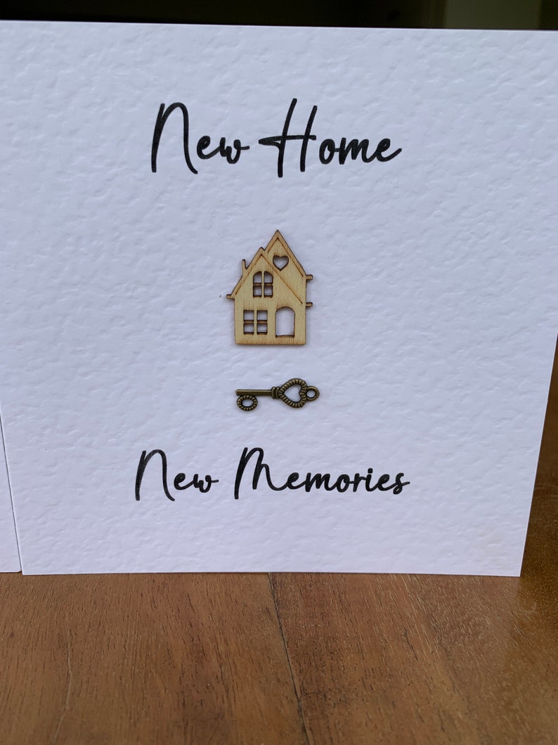 Handmade New Home Card, Wooden House and Key - Etsy UK
