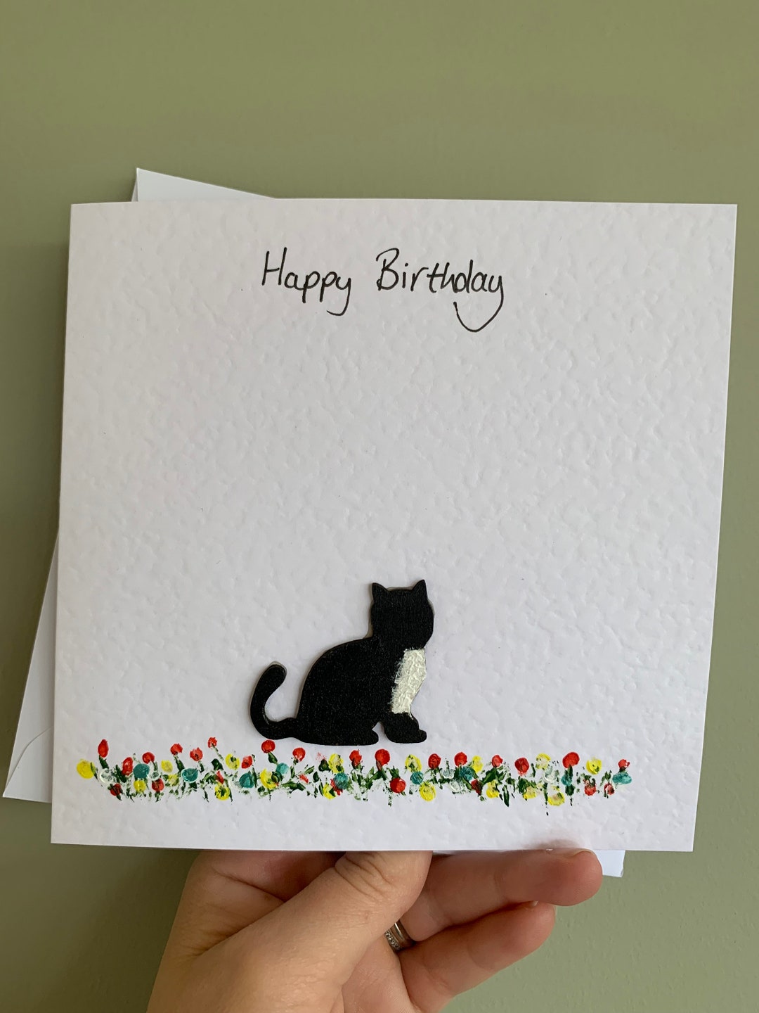 Handmade Cat Birthday Card Purrfect Birthday Card Black & - Etsy