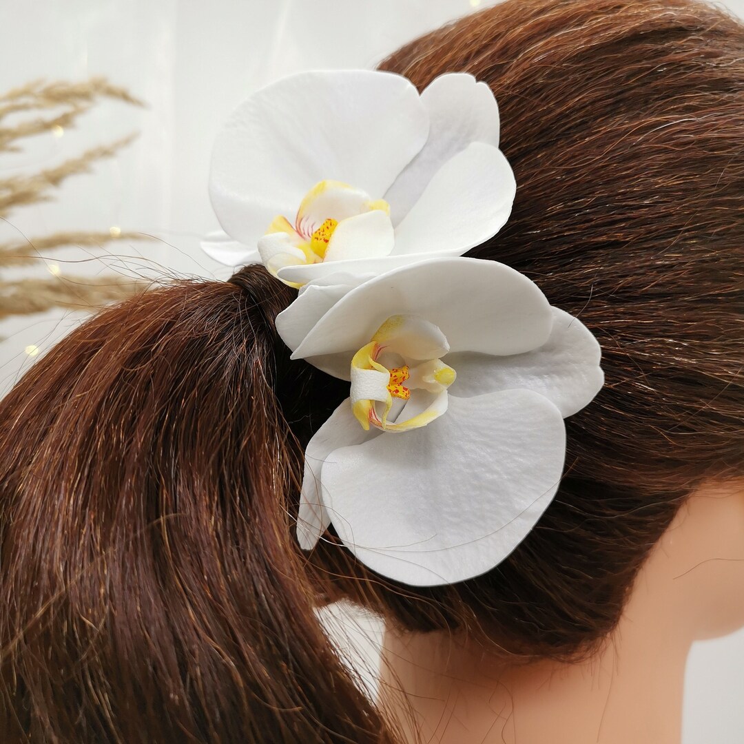 Bridal White Orchids on Hair Pins, Floral Hairpins for Wedding - Etsy