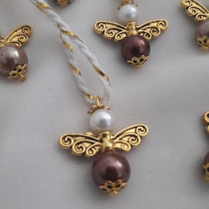 10pcs Brown Beaded Christmas Tree Angel, Handmade Winter Decoration ...